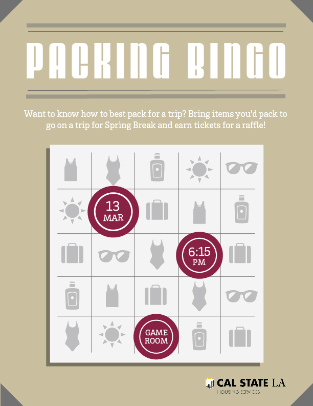 Packing BINGO! | Cal State LA